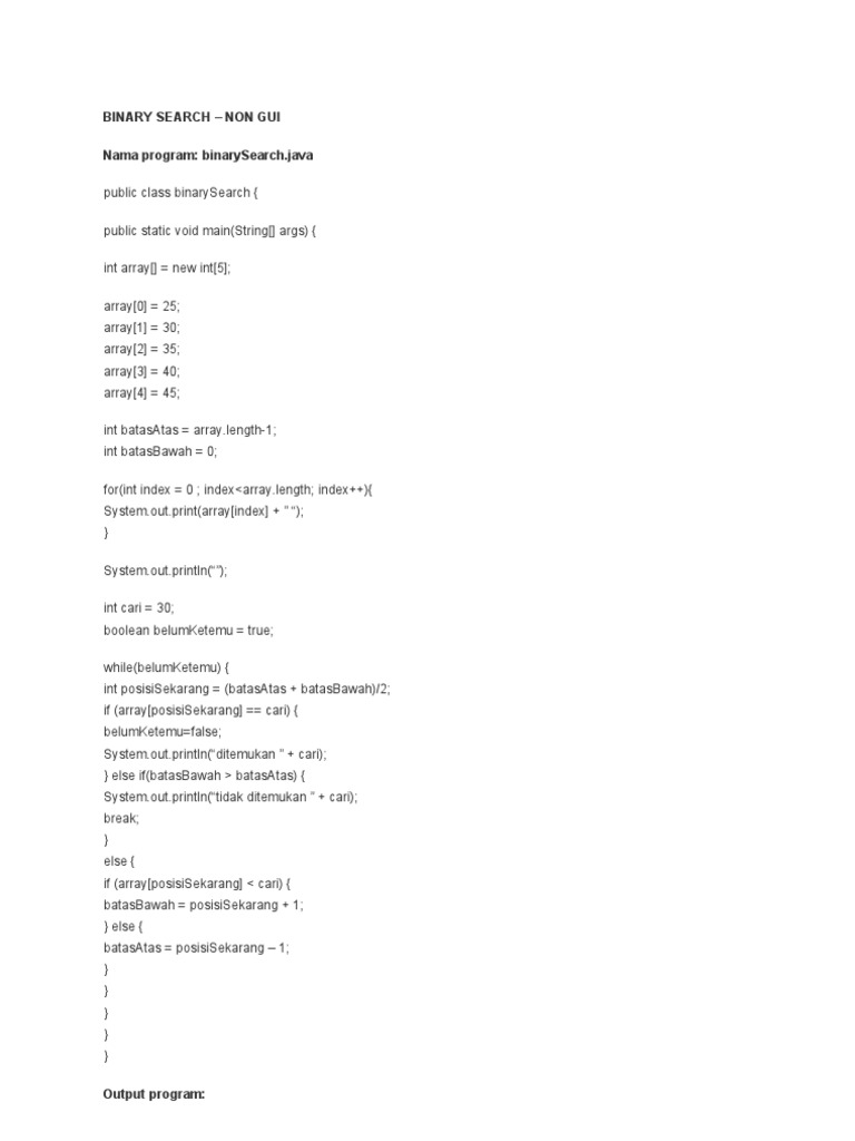 Java Binary Search Implementation | PDF | Boolean Algebra | Teaching Mathematics