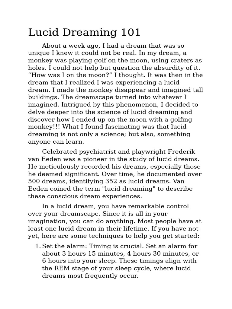 The Science Behind Dreams | PDF | Lucid Dream | Dream