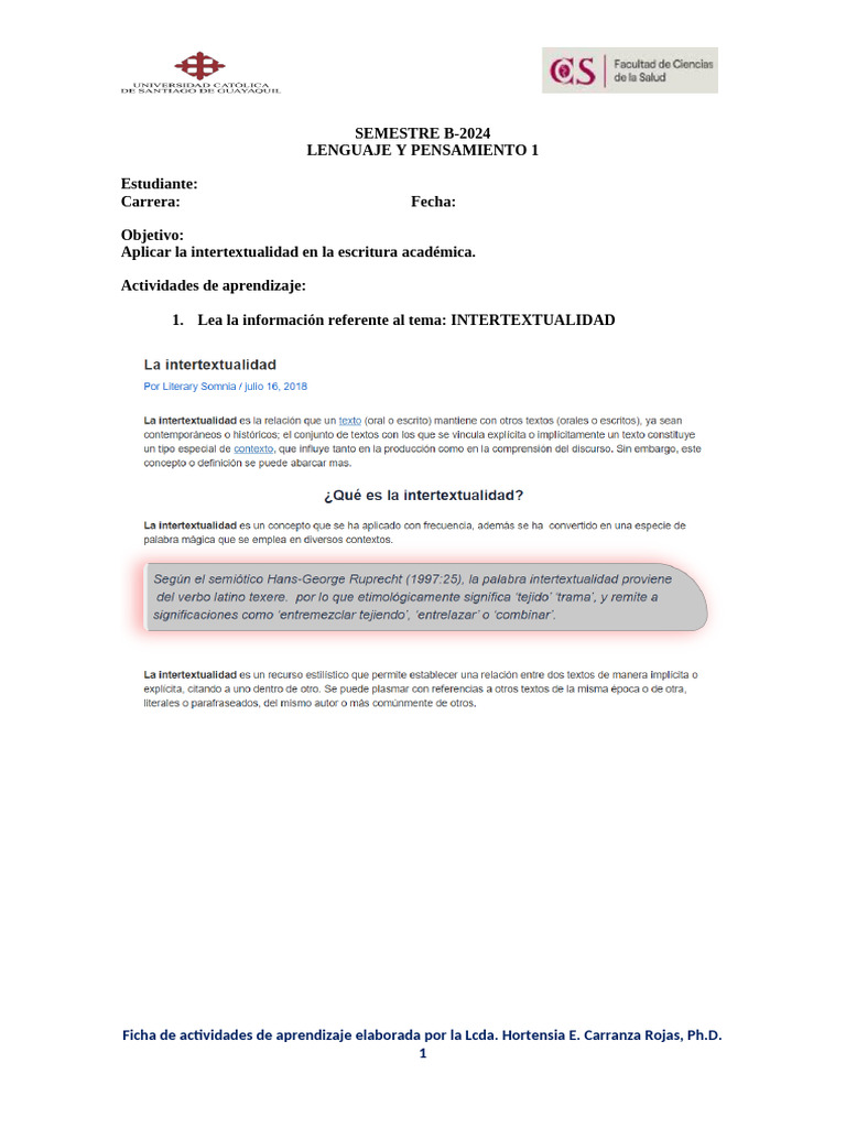 LP1. Intertextualidad. 21.10.2024 | PDF | Pobreza | Pobreza e indigencia