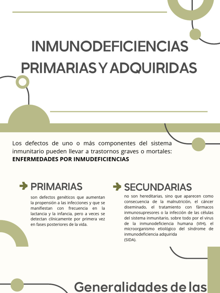 Inmunodeficiencias Adquiridas y Primarias | PDF | Sistema inmune | VIH