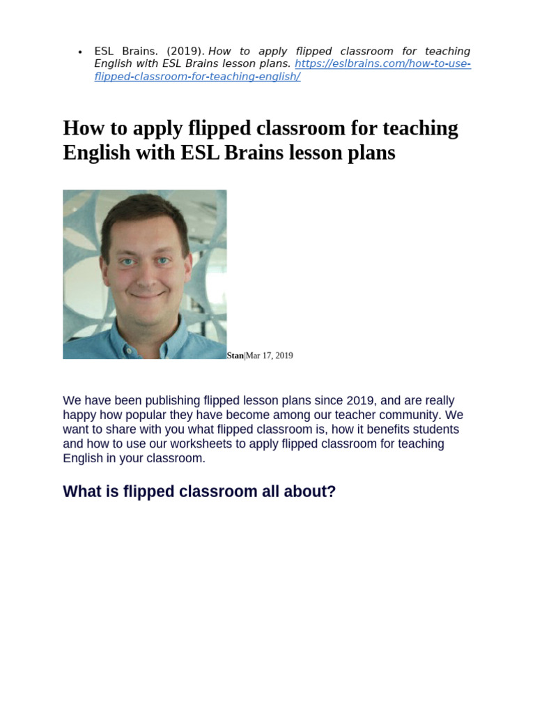 How to apply flipped classroom for teaching English with ESL Brains ...