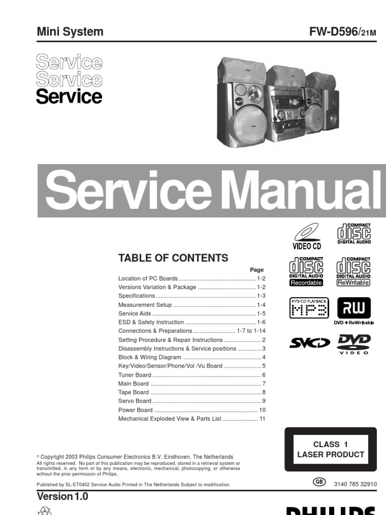 Philips FW-D596 21M | PDF | Detector (Radio) | Gramophone Record