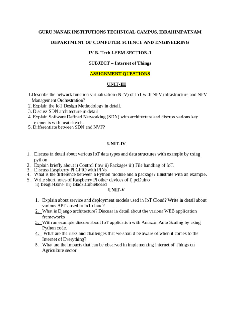 IoT ASSIGNMENT-3QUESTIONS | PDF | Art