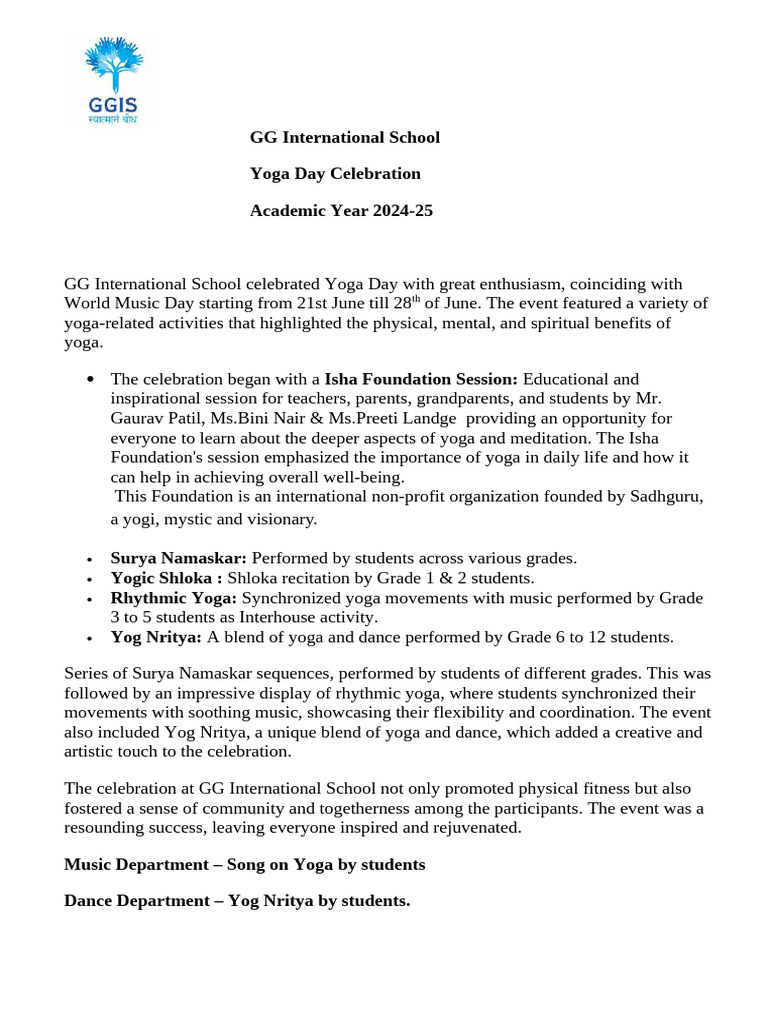 Yoga Day Press release | PDF Yoga Day Press release | PDF