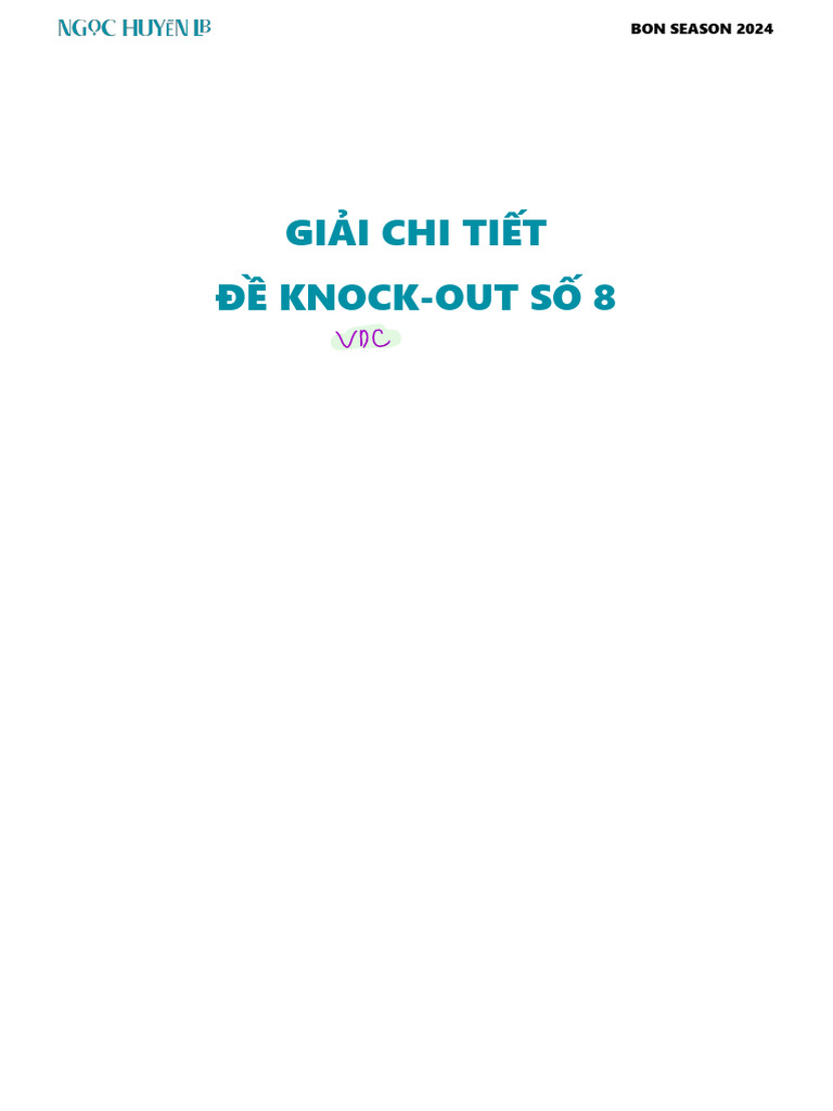 (Ngọc Huyền LB) Đề KNOCK-OUT Số 8 (Handout) | PDF