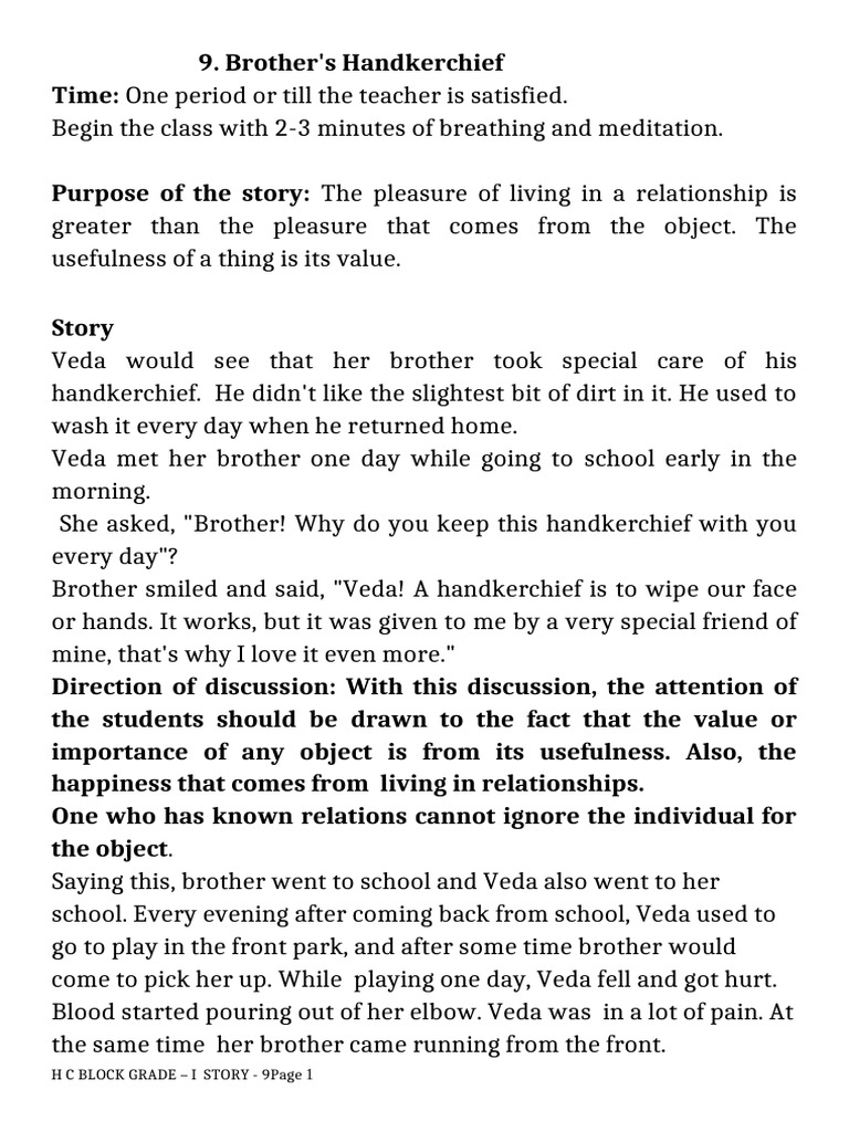 Grade 1 - Story 9 | PDF | Language Arts & Discipline