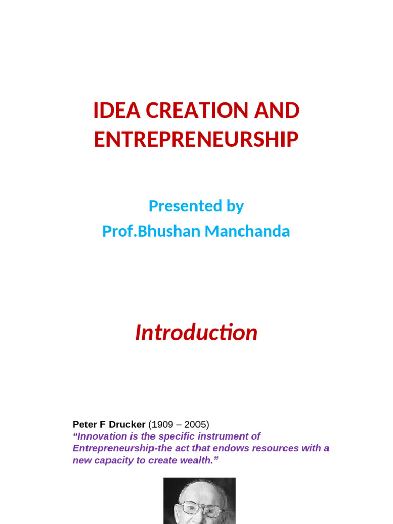 Idea Creation in Entrepreneurship | PDF | Entrepreneurship | Creativity