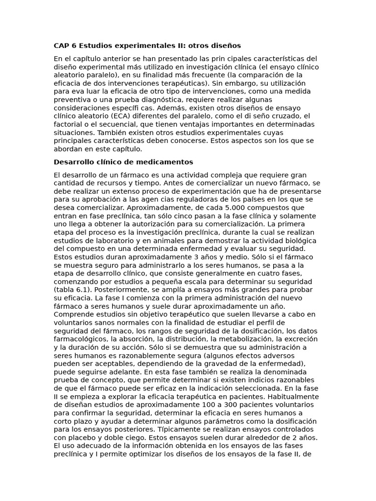 Cap 6-7 | PDF | Ensayo clínico | Placebo