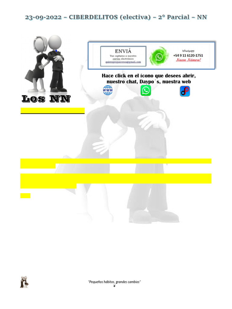 23-09-2022 - CIBERDELITOS (Electiva) - 2° Parcial - NN | PDF | Suplantación de identidad ...
