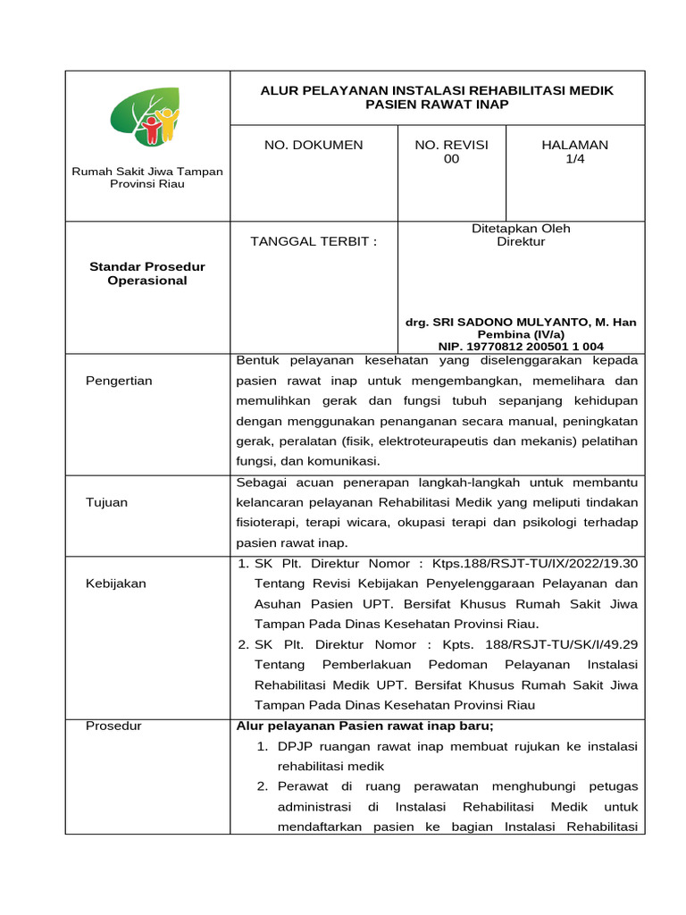 Sop Alur Ranap Terbaru | PDF