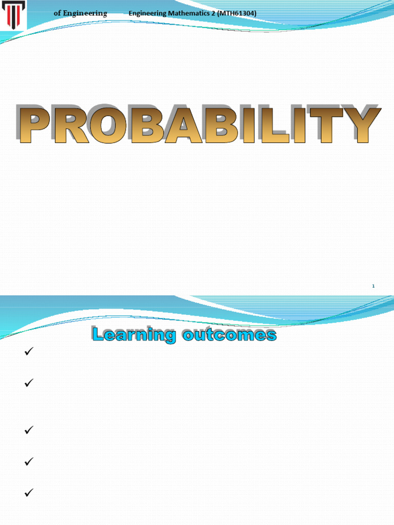 W8-Probability Lecture | PDF | Probability | Probability Distribution
