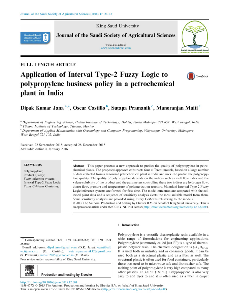 Application of Interval Type-2 Fuzzy Logic To Poly | PDF | Polymers | Fuzzy Logic