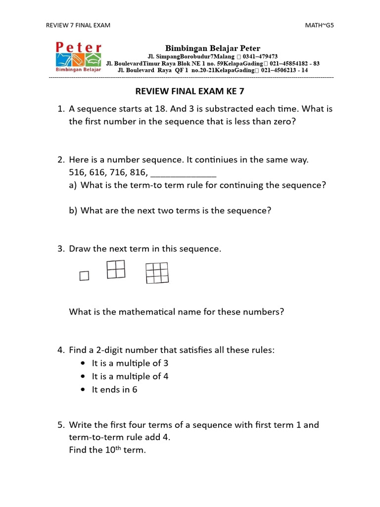 Review 7 Math Grade 5 Jubileeee Aaaaaaa | PDF | Numbers | Elementary ...