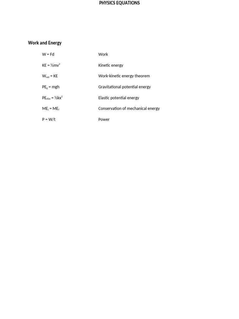 Physics 3 Work & Energy | PDF