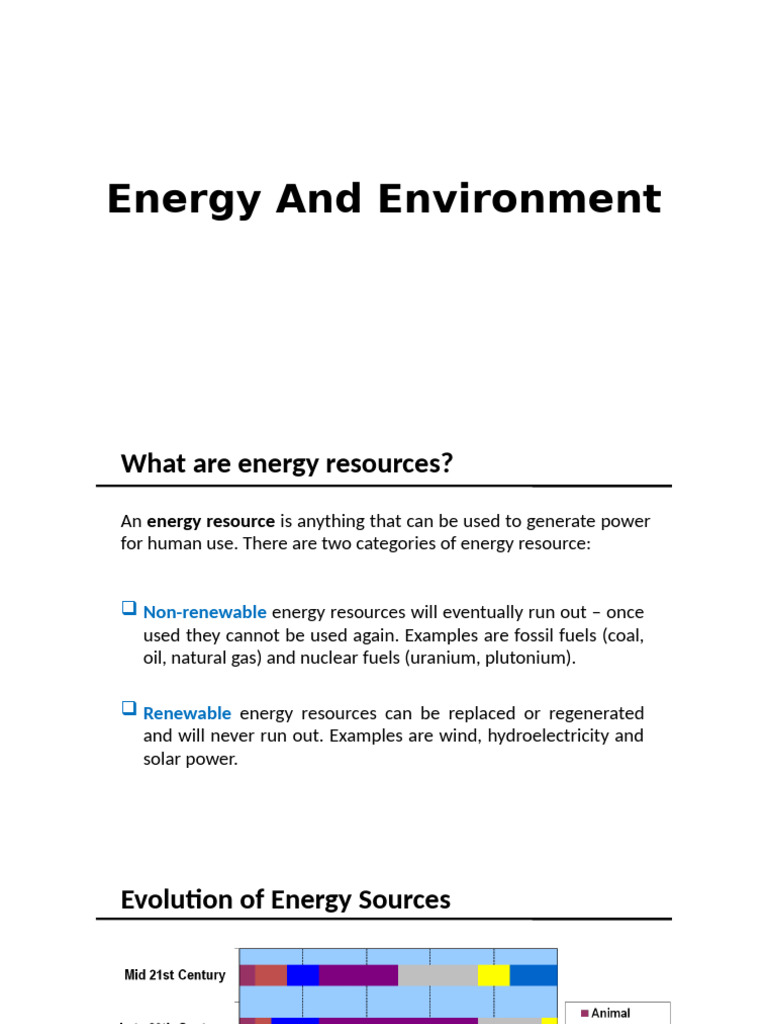 ENV - 107 - Lecture - 10 - Alternative Energy Resources - Updated | PDF ...