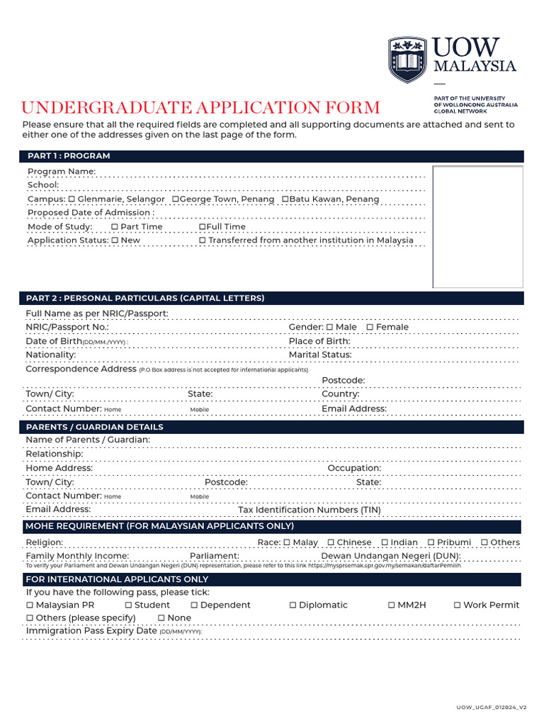 Student Application Form | PDF | Travel Visa