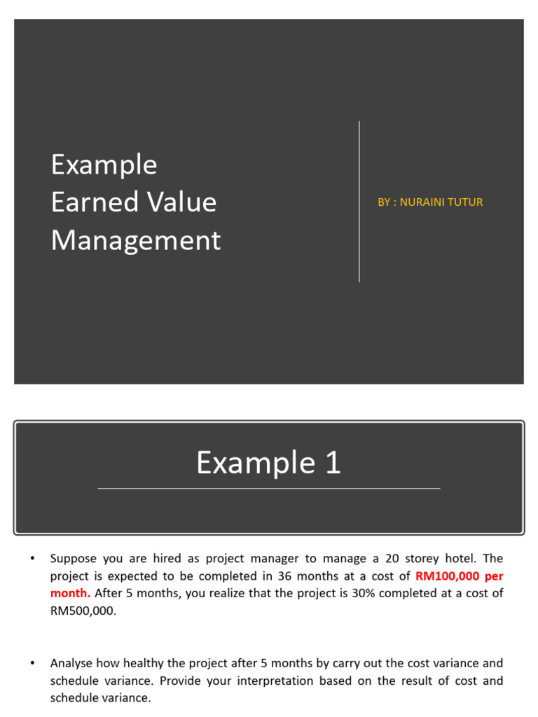 Earned Value Method EXERCISE 2021 Answer2024 | PDF | Procedural ...