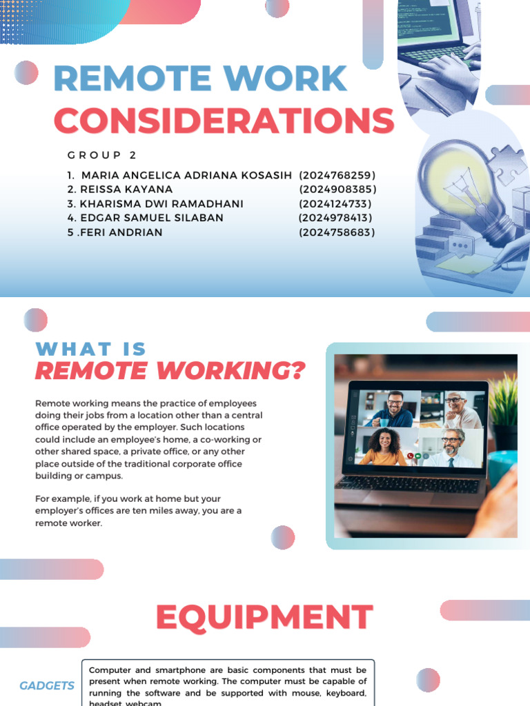 Remote Work Considerations (3rd) Group | PDF | Computers