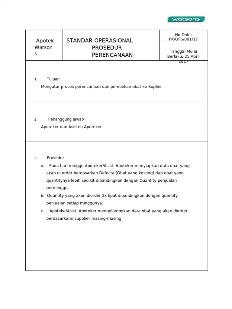 Sop Apotek Download | PDF