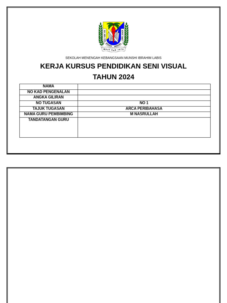 Muka Depan Folio | PDF
