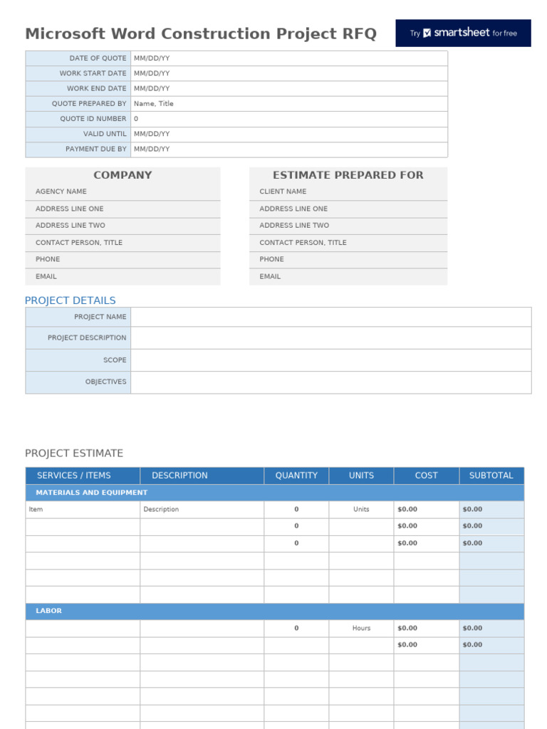 Ic Microsoft Word Construction Project RFQ 12139 - Word | PDF