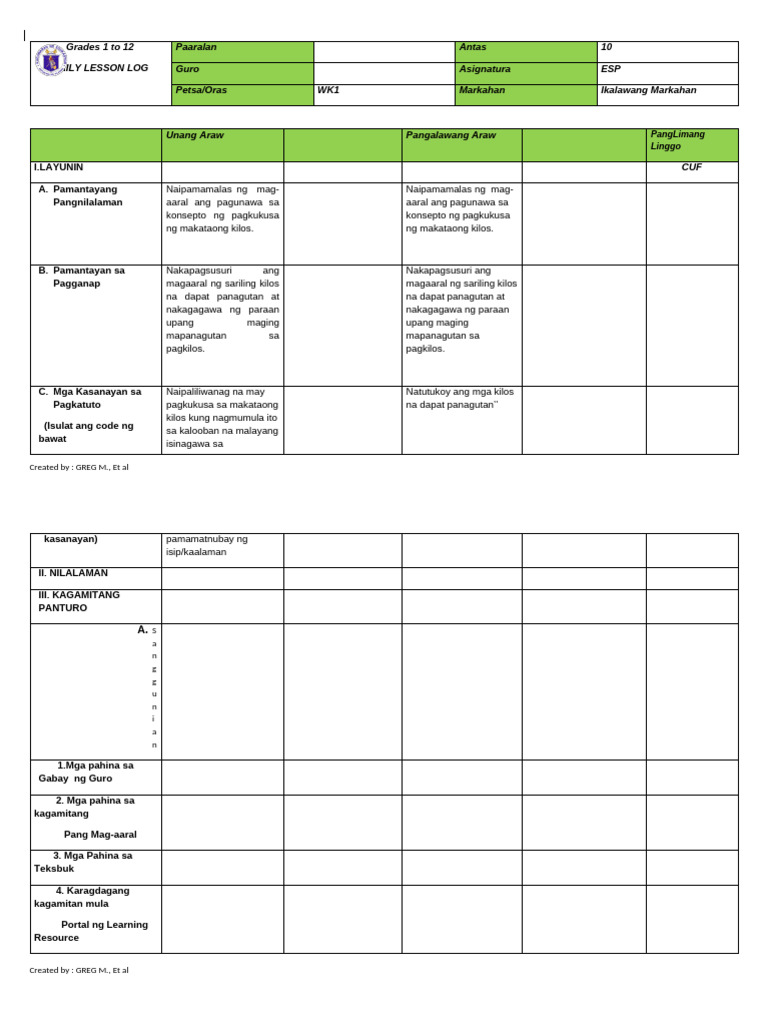 ESP10 Q2 WK1 Done | PDF