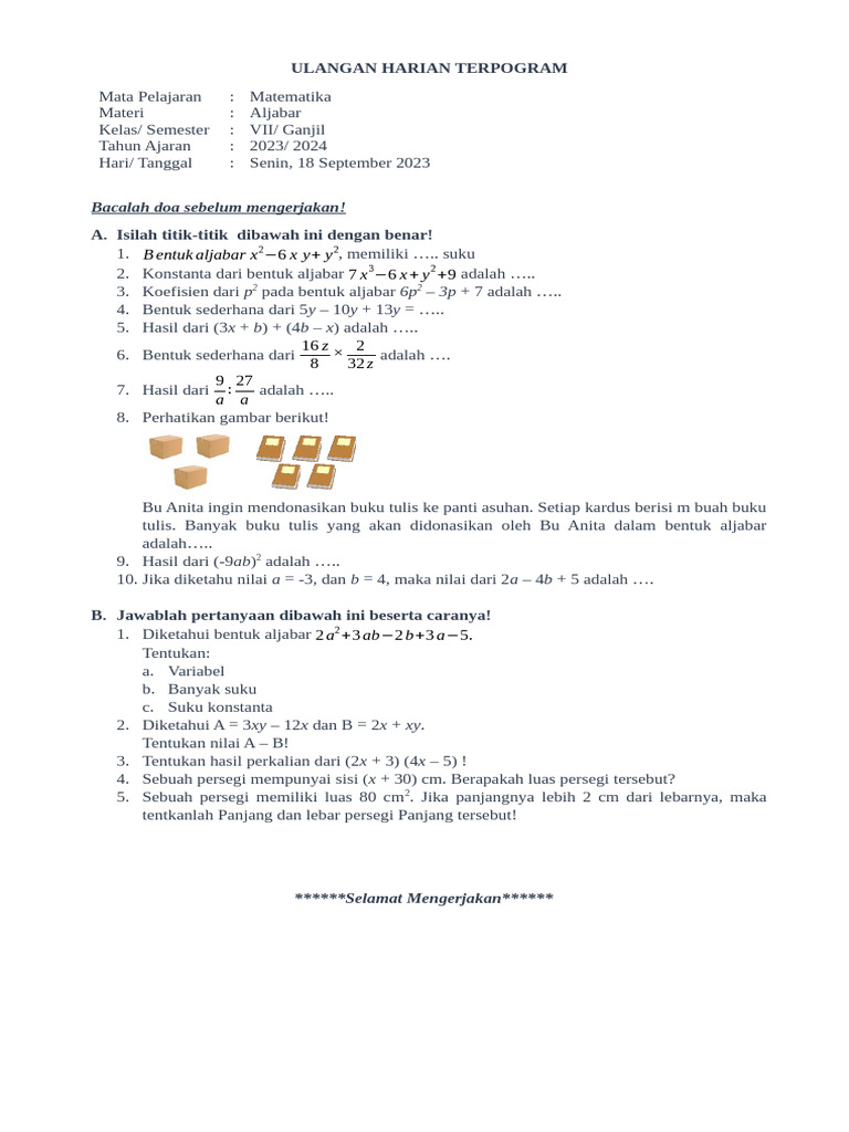 UHT BAB 2 Aljabar | PDF | Seni