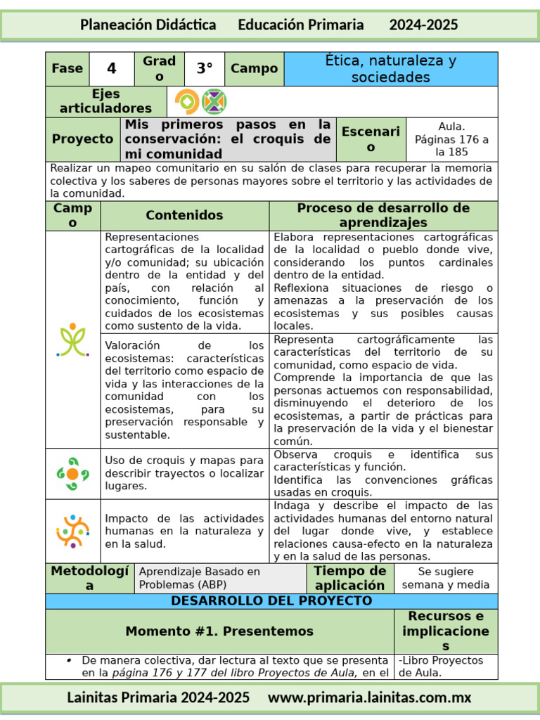 Planeación Didáctica Primaria 2024-2025 | PDF | Entorno natural | Salón de clases