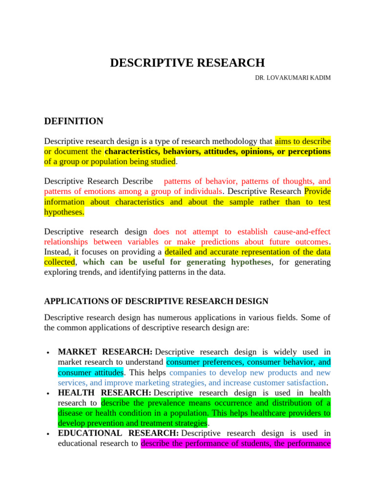 Descriptive Research | PDF | Survey Methodology | Statistics