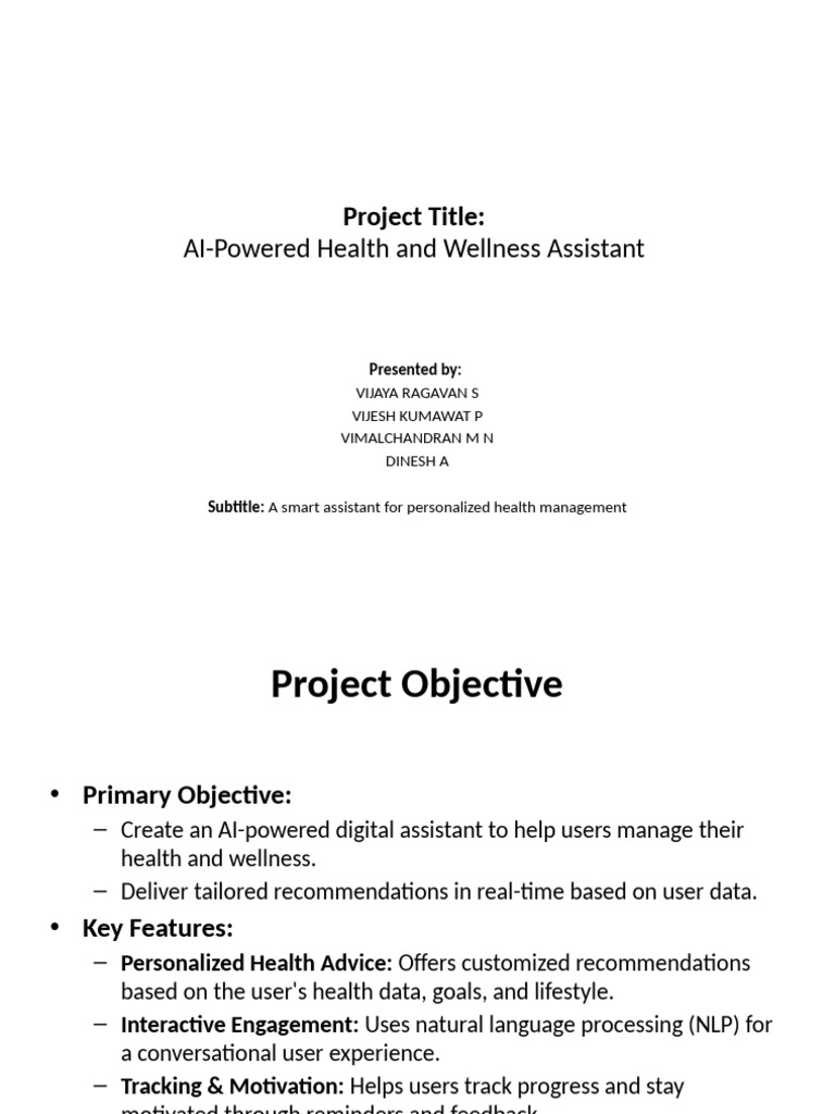 AI-Powered Health & Wellness Assistant | PDF | Artificial Intelligence ...