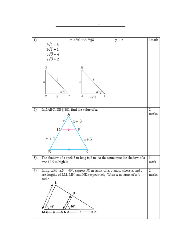 Entry Level Triangle Test Questions | PDF
