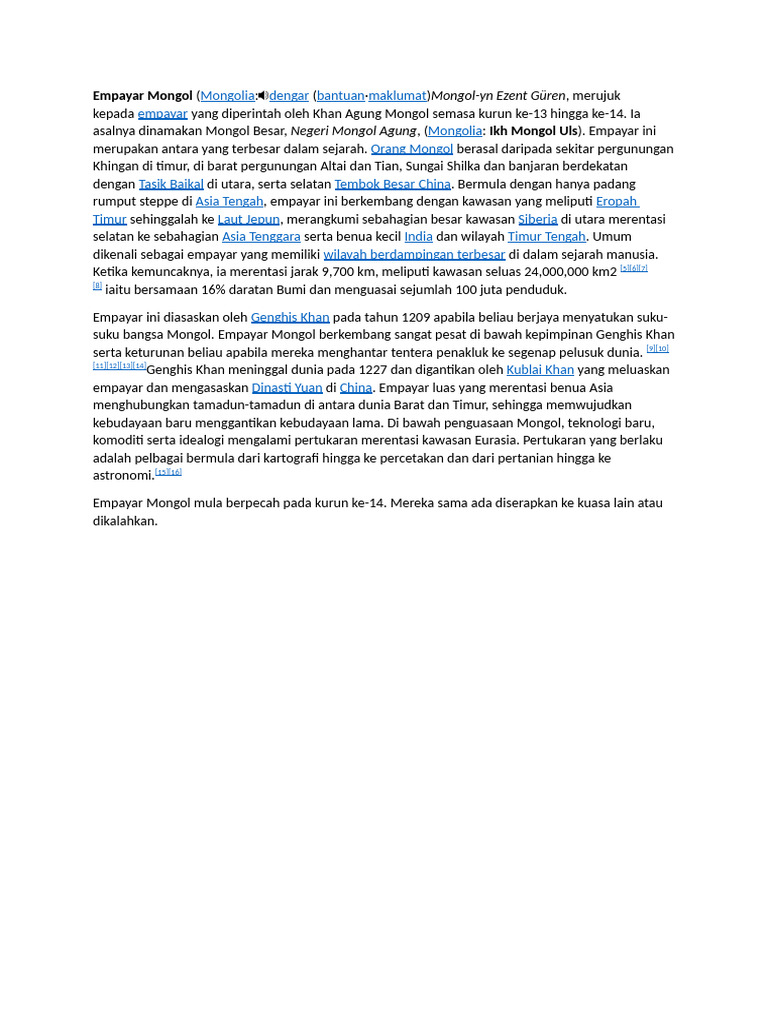 Empayar Mongol | PDF