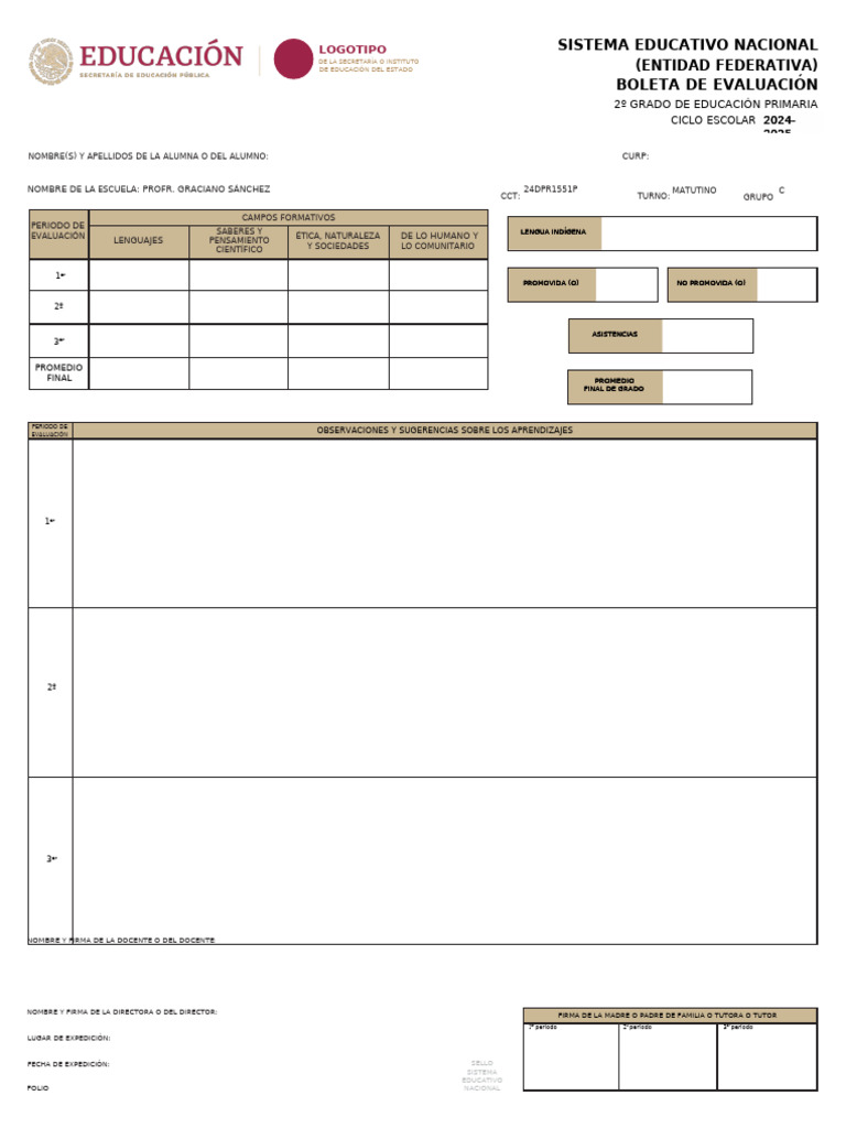 Boleta Segundo Editable | PDF | Aprendizaje