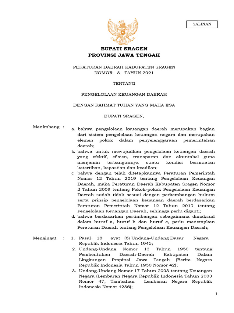 Perda No 8 TH 2021 | PDF