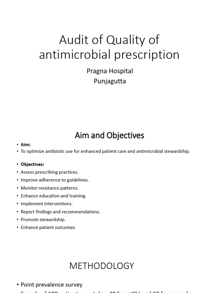 Antimicrobial Prescription Quality Audit | PDF | Medical Prescription ...