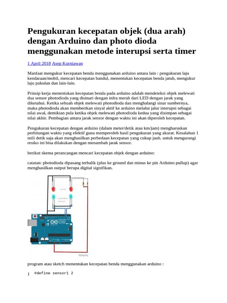 Pengukuran Kecepatan Objek Arduino | PDF