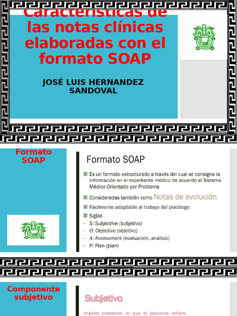 Características de Las Notas Clínicas Elaboradas Con El Formato SOAP ...