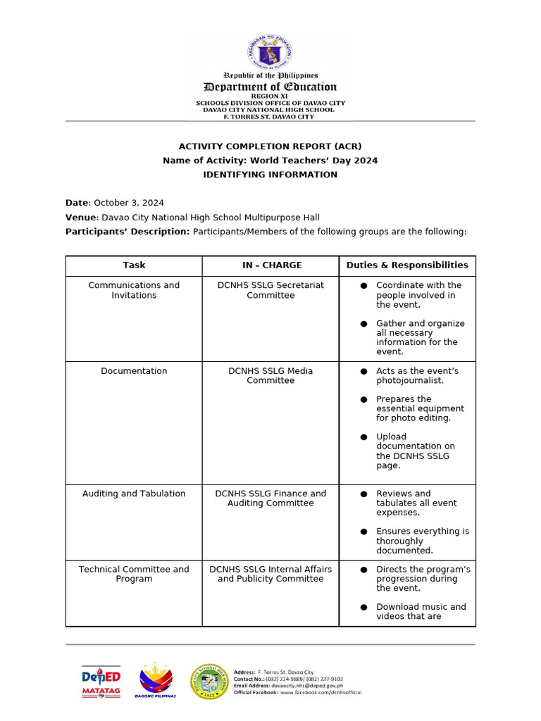 Acr For World Teachers Day 2024 | PDF