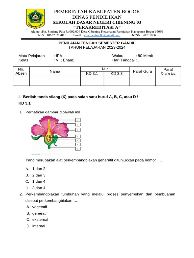 Soal PTS Ipa KLS 6 | PDF