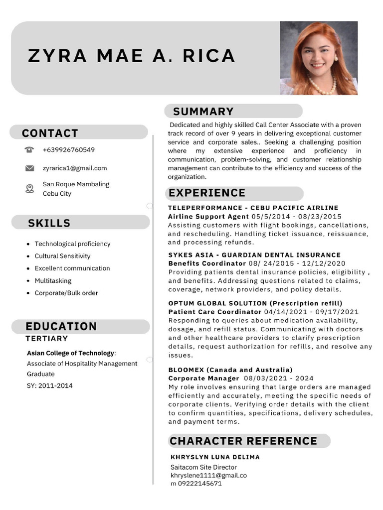 Zyra Mae Rica Resume | PDF