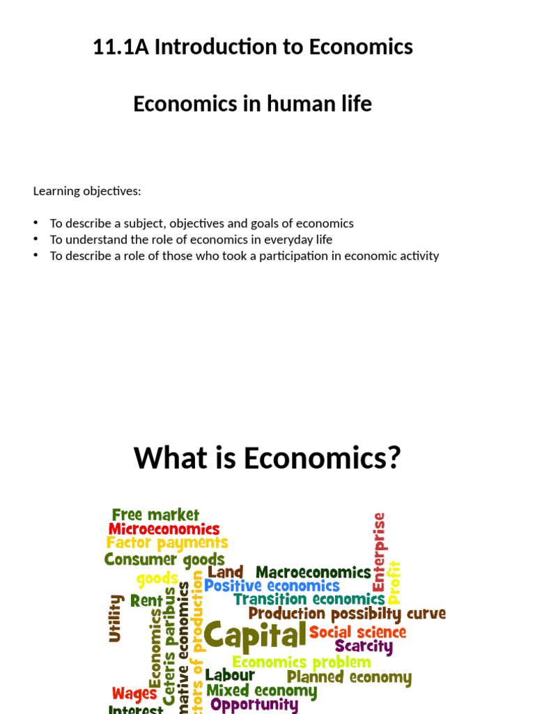 11.1A Economics in Human Life | PDF | Finance & Money Management ...