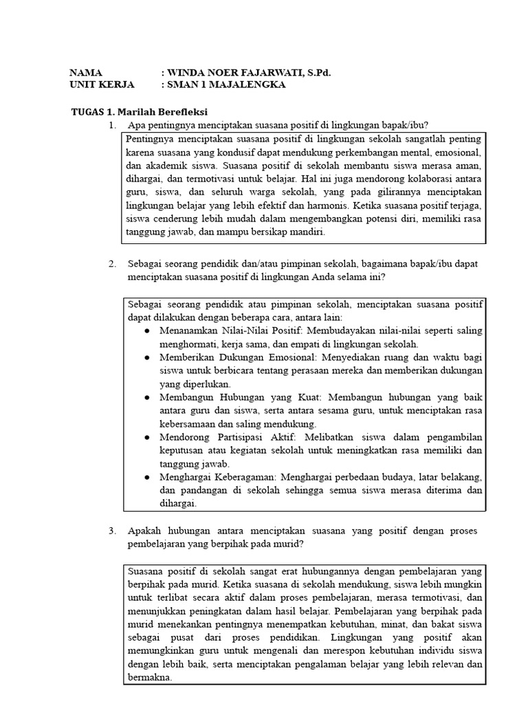LK Modul 1.3 Level 1 - Winda | PDF | Karier & Perkembangan