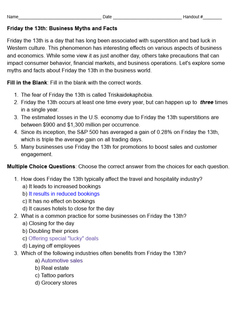 Friday The 13th: Business Myths and Facts | PDF | Retail | Merchandising