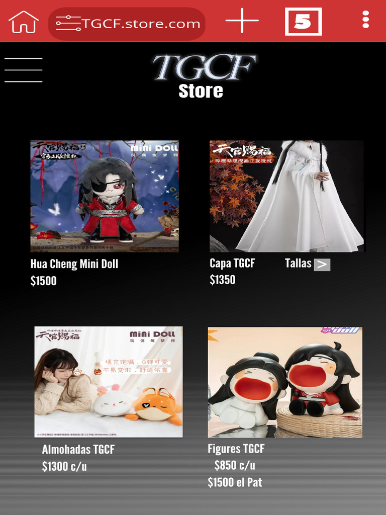 Store: Hua Cheng Mini Doll $1500 Capa TGCF $1350 Tallas | PDF