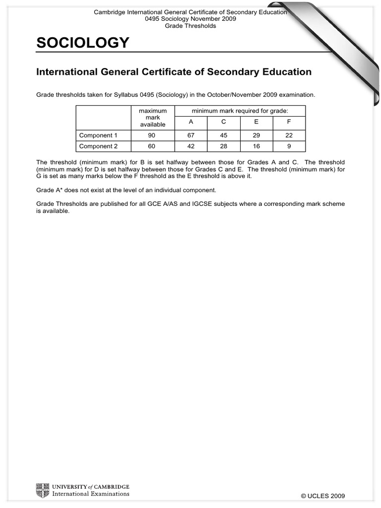 Sociology: International General Certificate of Secondary Education ...