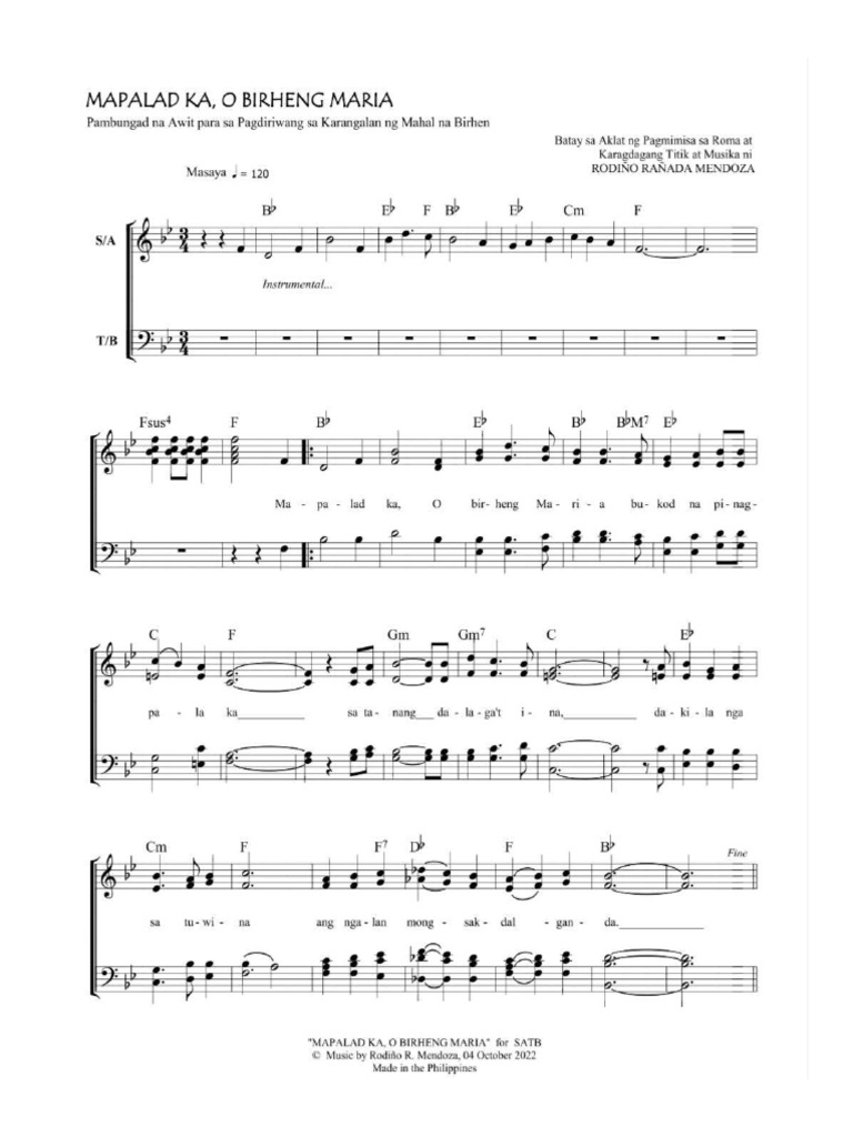 Marian Songs For Nativity of Mary | PDF