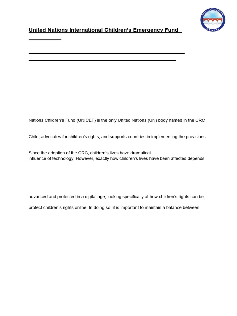 UNICEF - Study Guide | PDF | Children's Rights | Information And ...