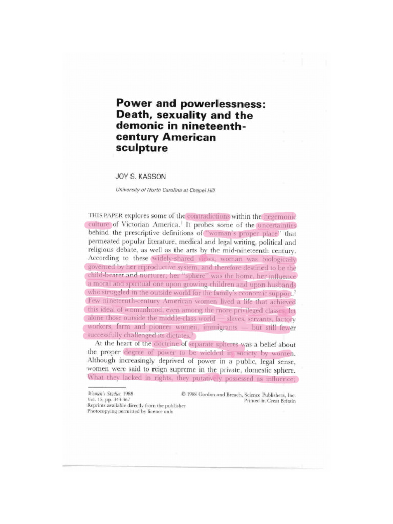 Kasson - Power and Powerlessness, Death, Sexuality and The Demonic in Nineteenth Century ...