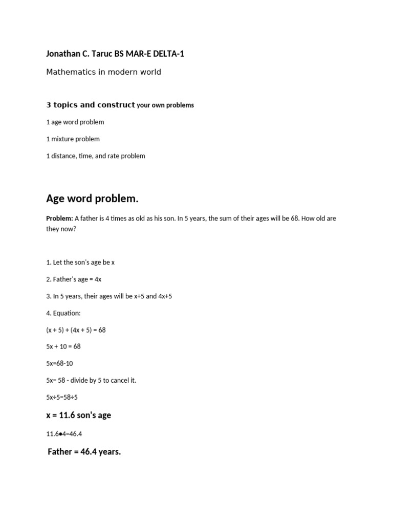 Mathematics in Modern World Problems | PDF