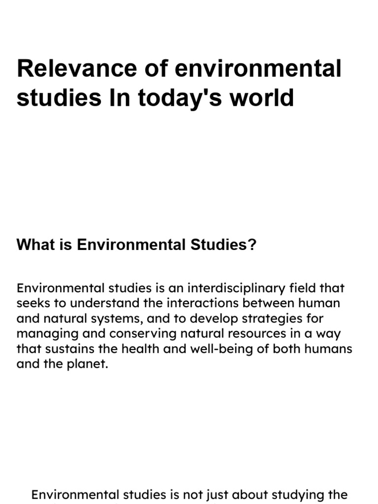 Environmental studies | PDF | Ecosystem | Natural Environment